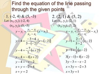 Two point form Equation of a line | PPTX