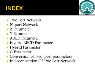 Two port network | PPTX