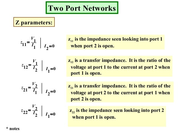 Two port networks unit ii