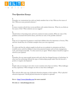 Two question essays | PDF | Education