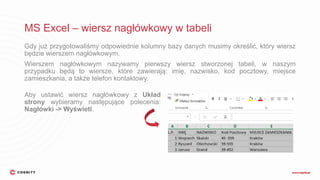 MS Excel: tworzenie baz danych – wprowadzenie | PDF | Databases ...