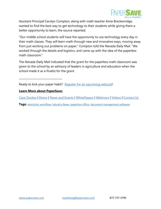 Two schools take steps into paperless education | PDF