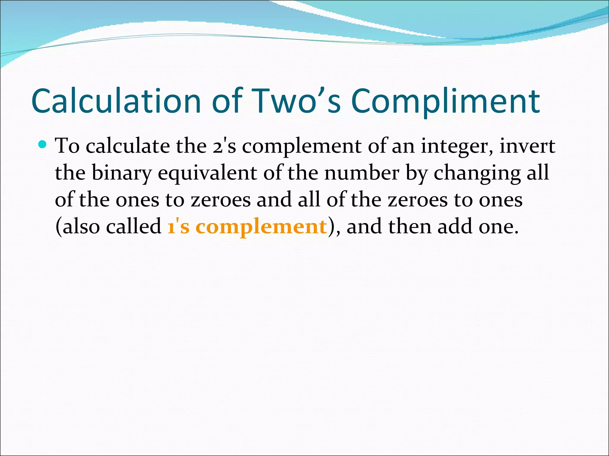 Two’s complement | PPT