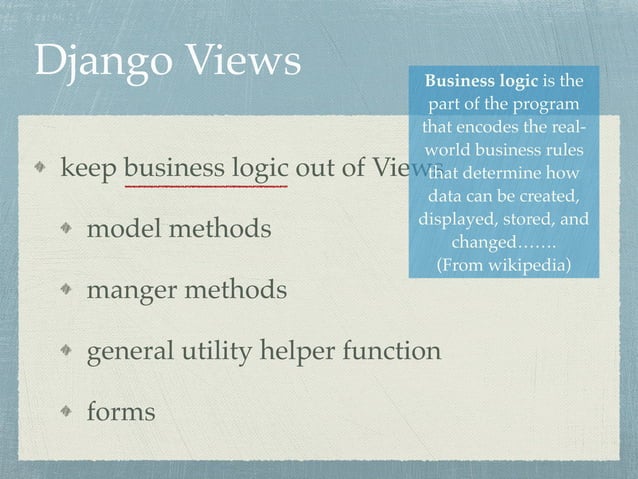 Two scoops of django 1.6 - Ch7, Ch8 | PPT