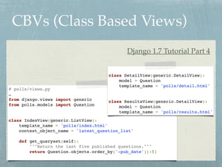 Two scoops of django 1.6 - Ch7, Ch8 | PPT