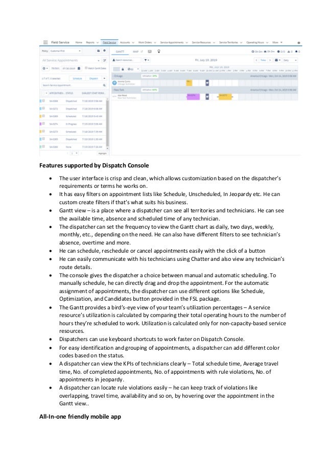 Two significant features of field service lightning – dispatch console ...