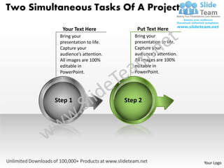 Two simultaneous tasks of project production flow charts power point ...
