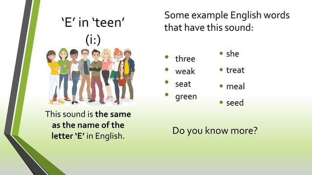 Two sounds of E in English | PPT
