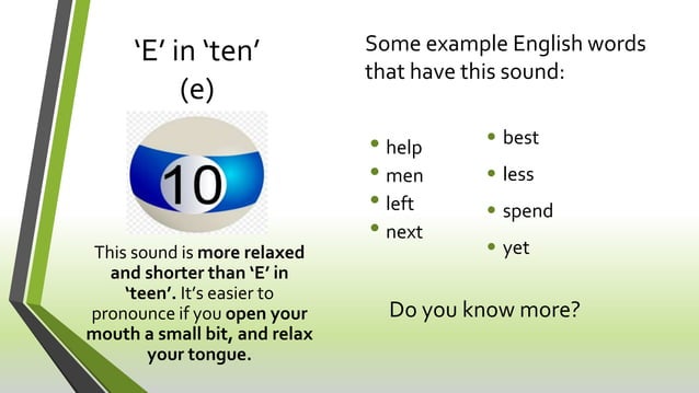Two sounds of E in English | PPT