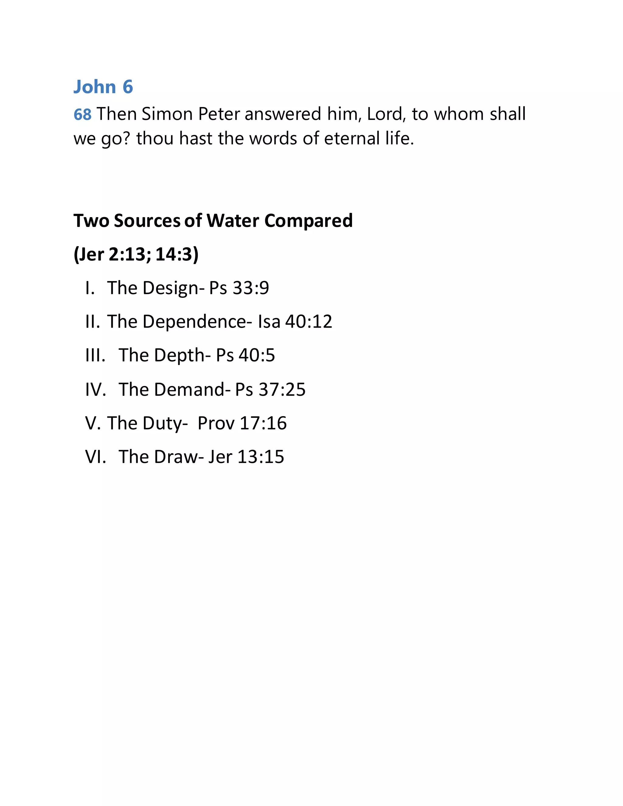 Two Sources of Water Compared | PDF