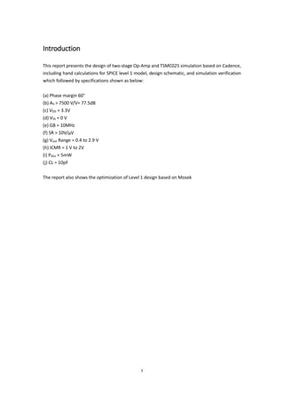 Two stage op amp design on cadence | PDF