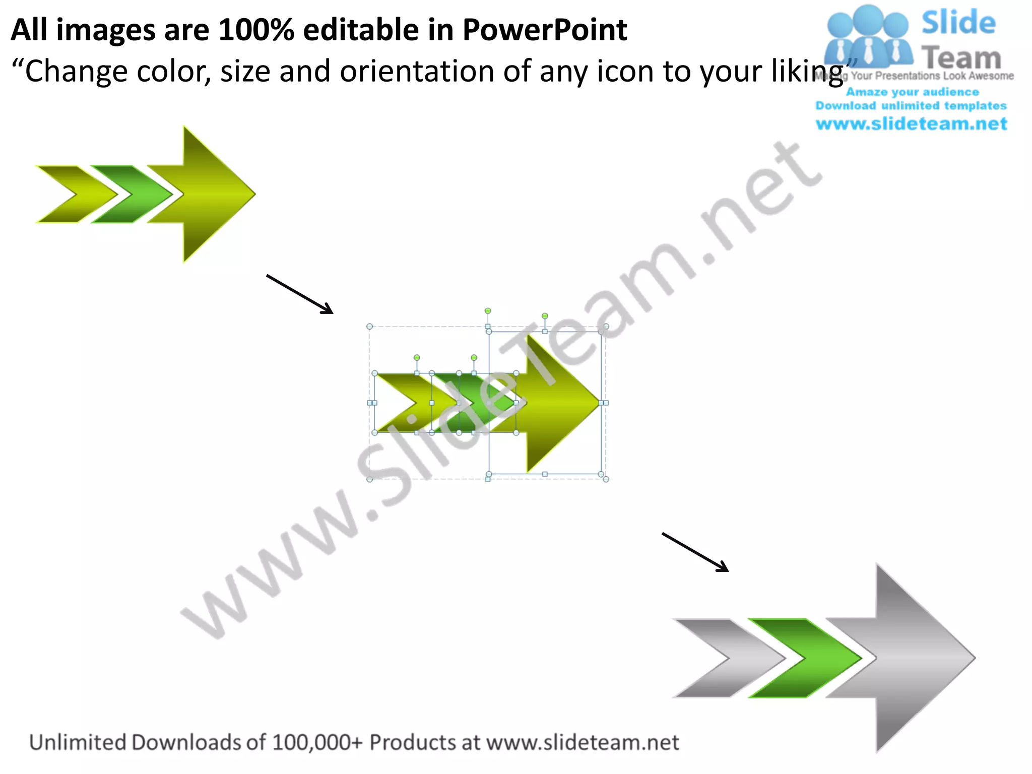 Two stages arrow process diagram production flow charts power point ...
