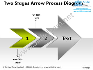 Two stages arrow process diagram production flow charts power point ...