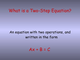 Two Step Equations | PPT