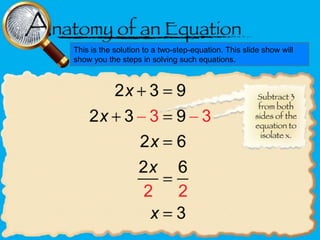 Anatomy of an Equation: Two-Step Equations 1 | PPTX