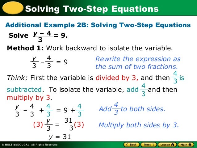 Two Step Equations