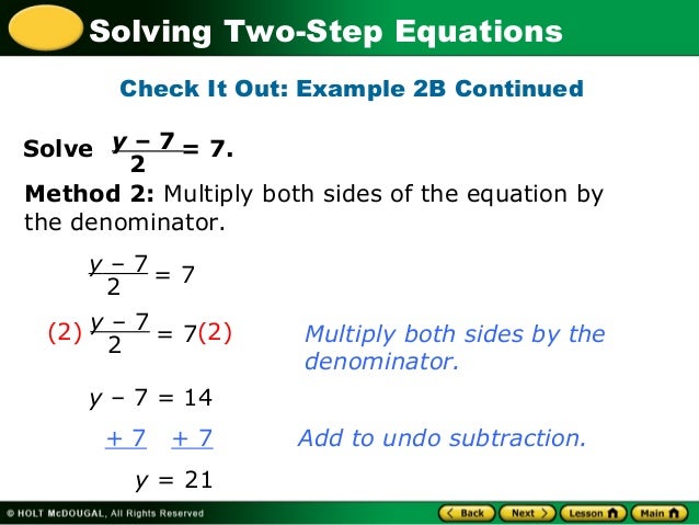Two step equations
