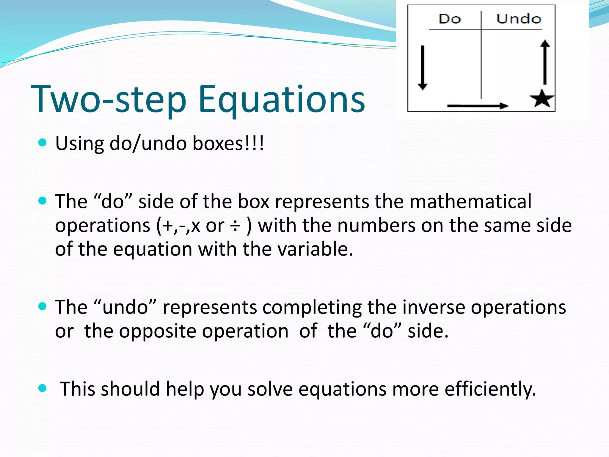 Two step equations | PPT