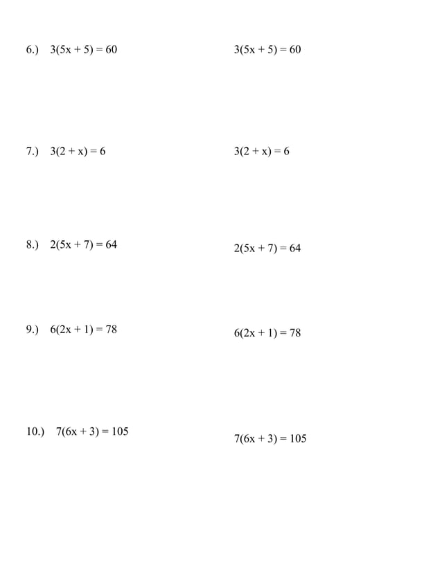 Two step equations distributive | DOC