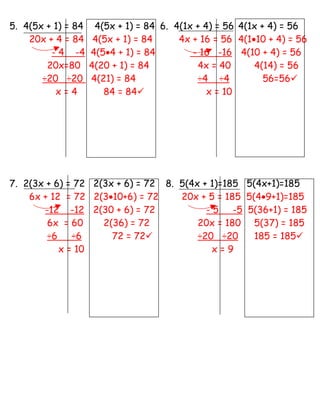 Two step equations distributive | DOC