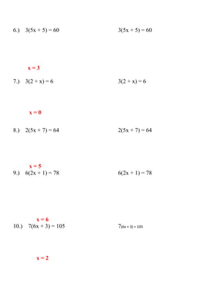 Two step equations distributive | DOC