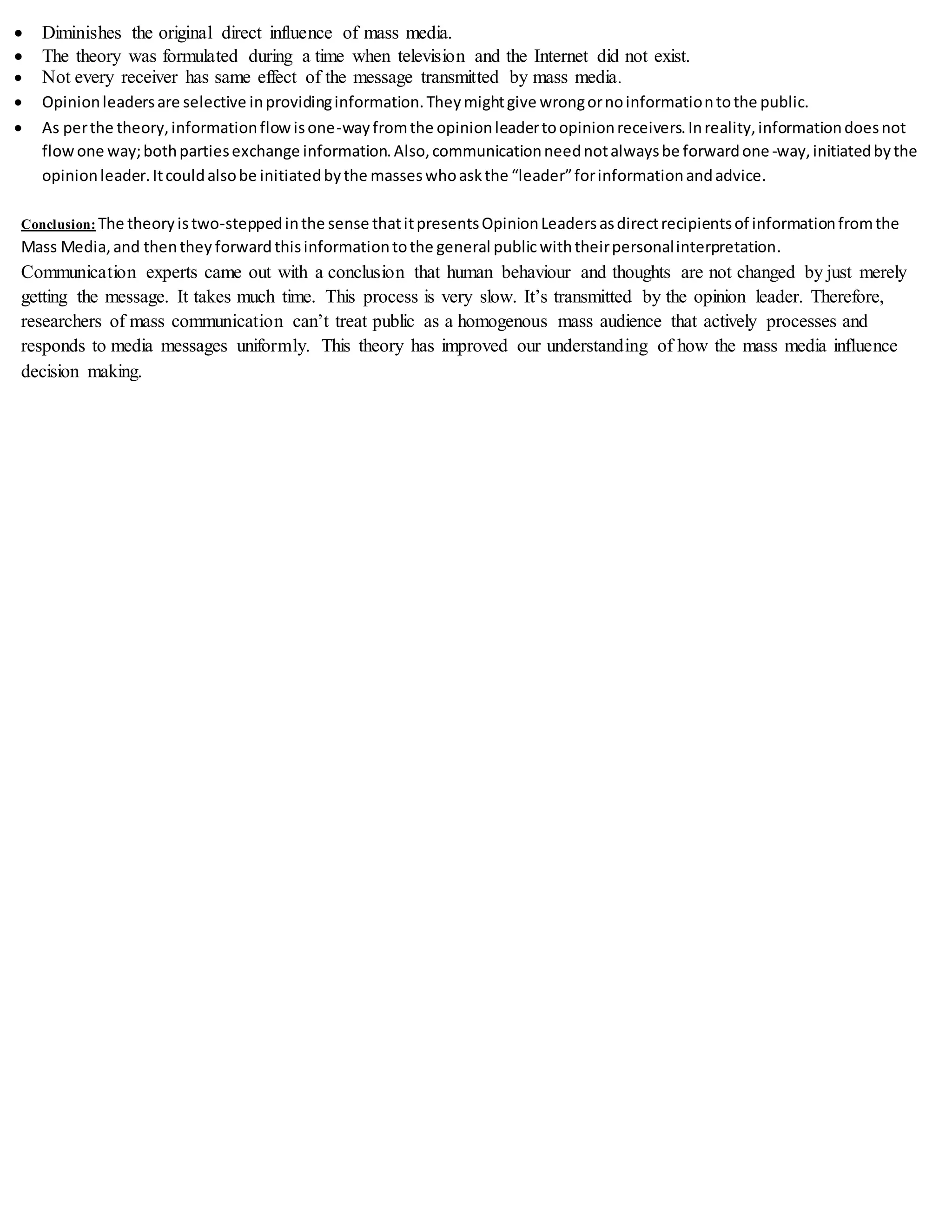 Two step flow theory | PDF