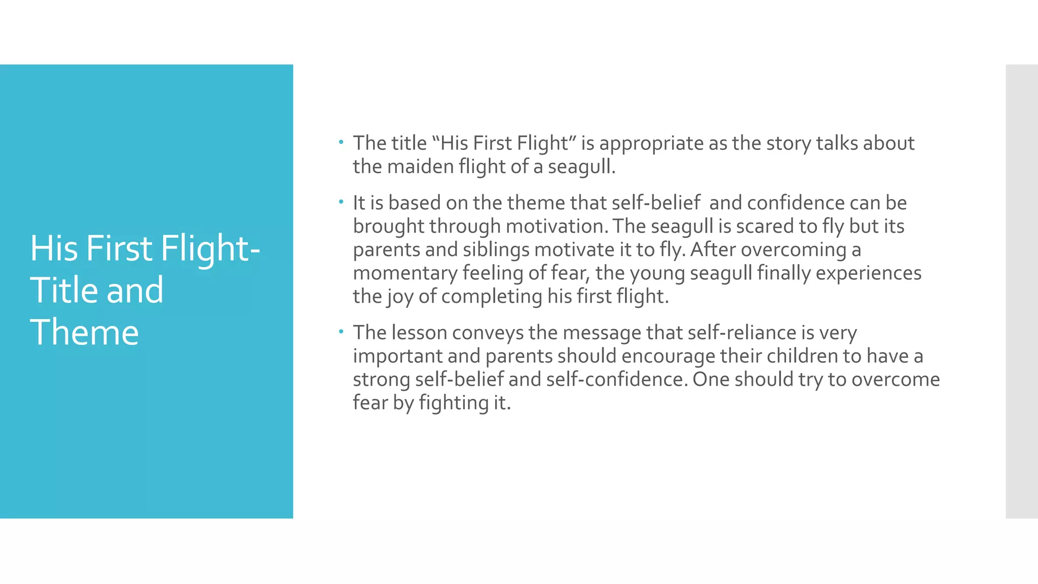 Unit 2 Two Stories About Flying Part I- His First Flight | PPT
