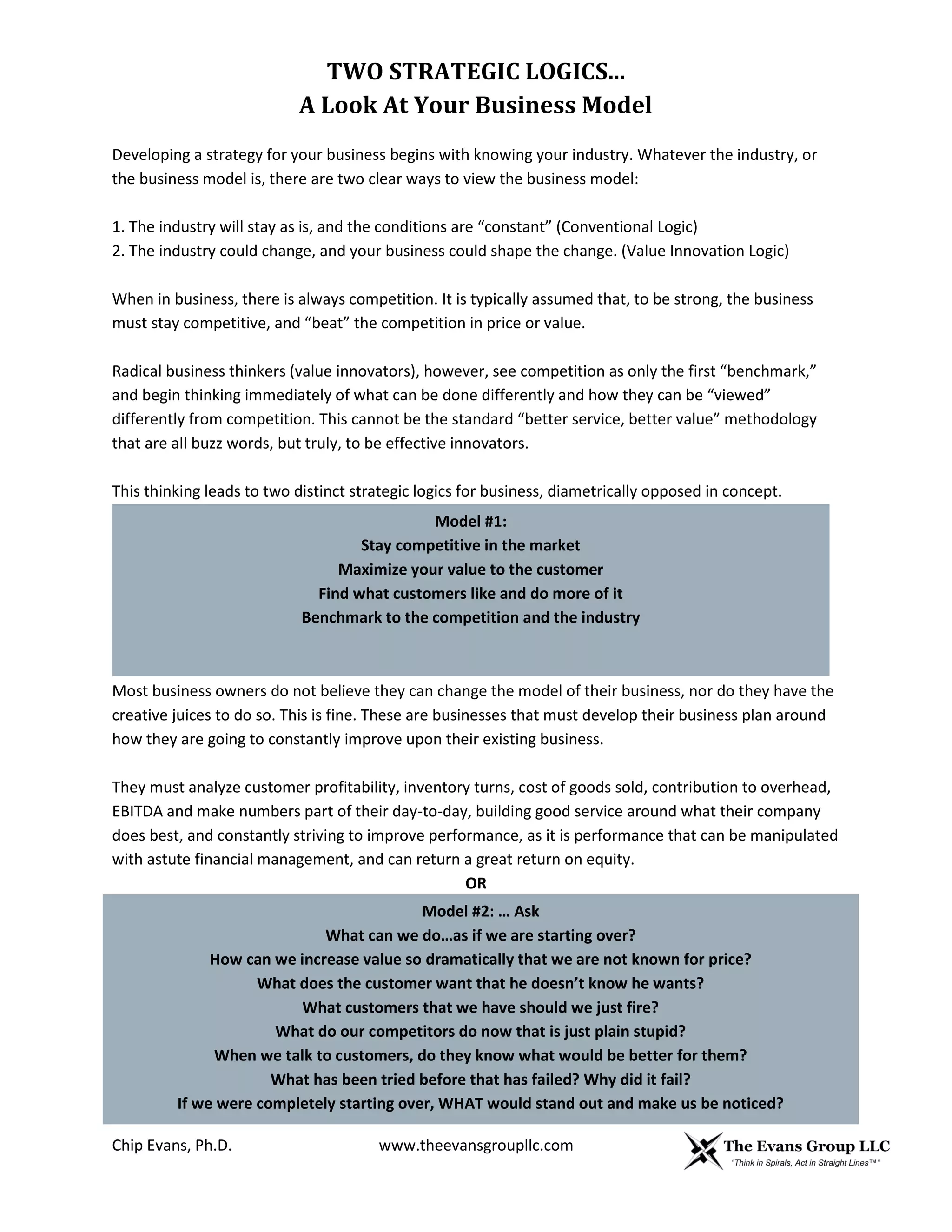 Two strategic logics | PDF