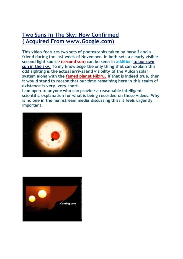 Two suns in the sky now confirmed ( acquired from www.google.com) | PDF