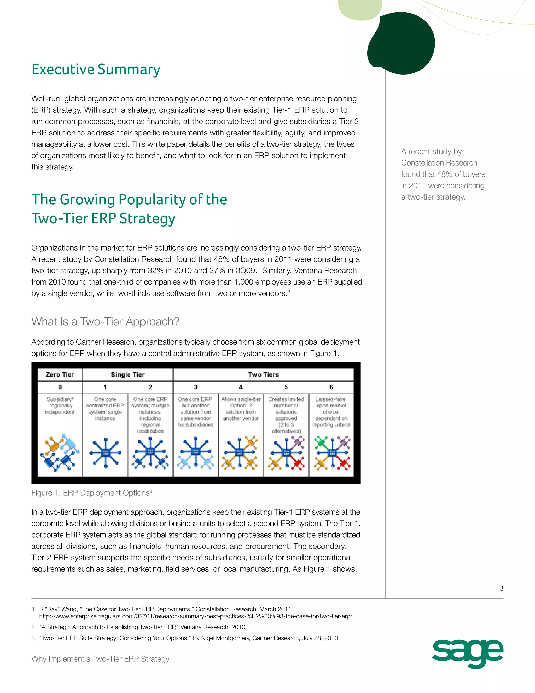 Two-Tier ERP Strategy | PDF