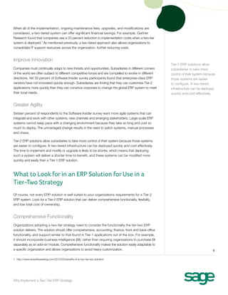 Two-Tier ERP Strategy | PDF