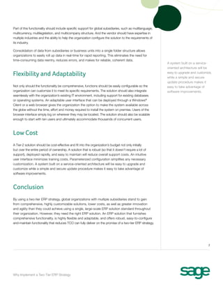 Two-Tier ERP Strategy | PDF