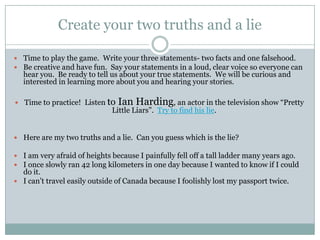 Two truths and a lie | PPTX