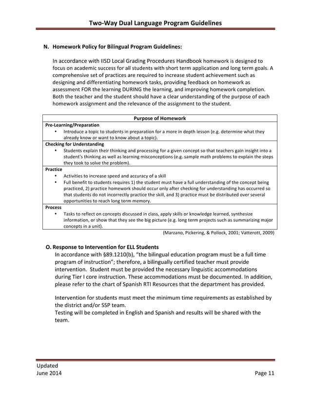 Two Way Dual Language Program Model | PDF