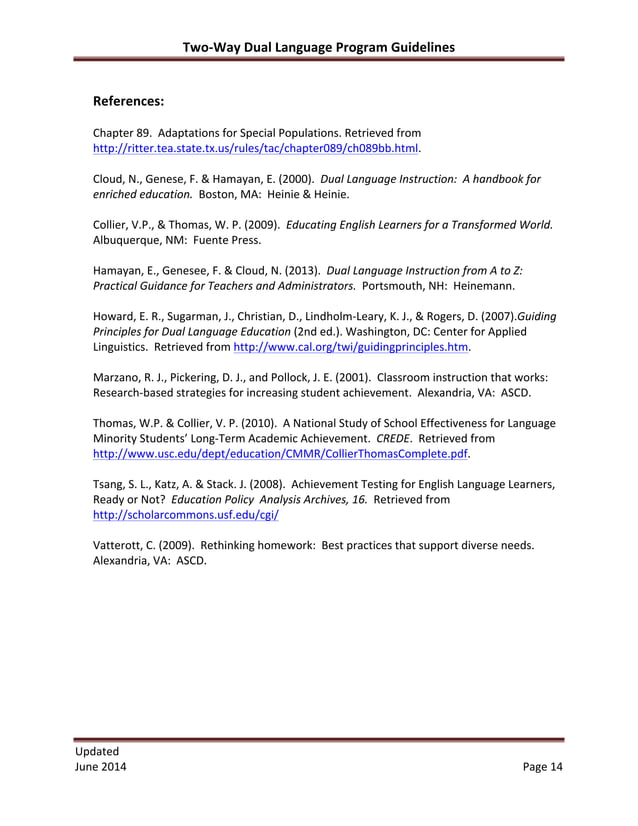 Two Way Dual Language Program Model | PDF