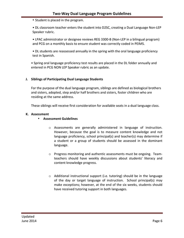 Two Way Dual Language Program Model | PDF