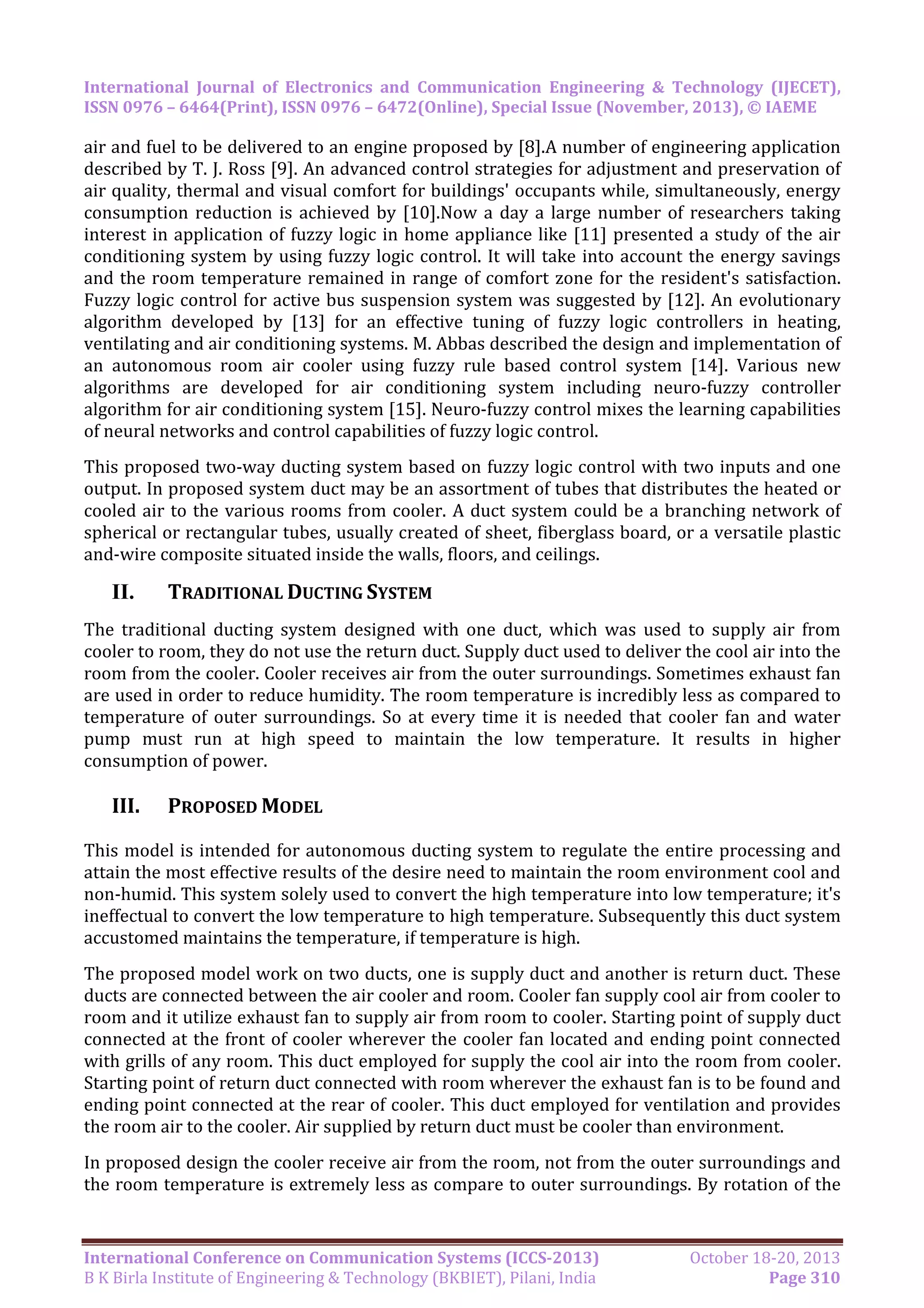 Two way ducting system using fuzzy logic control system | PDF