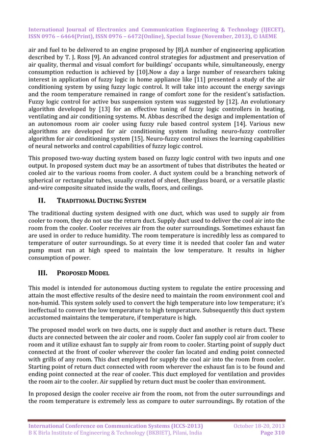 Two way ducting system using fuzzy logic control system | PDF
