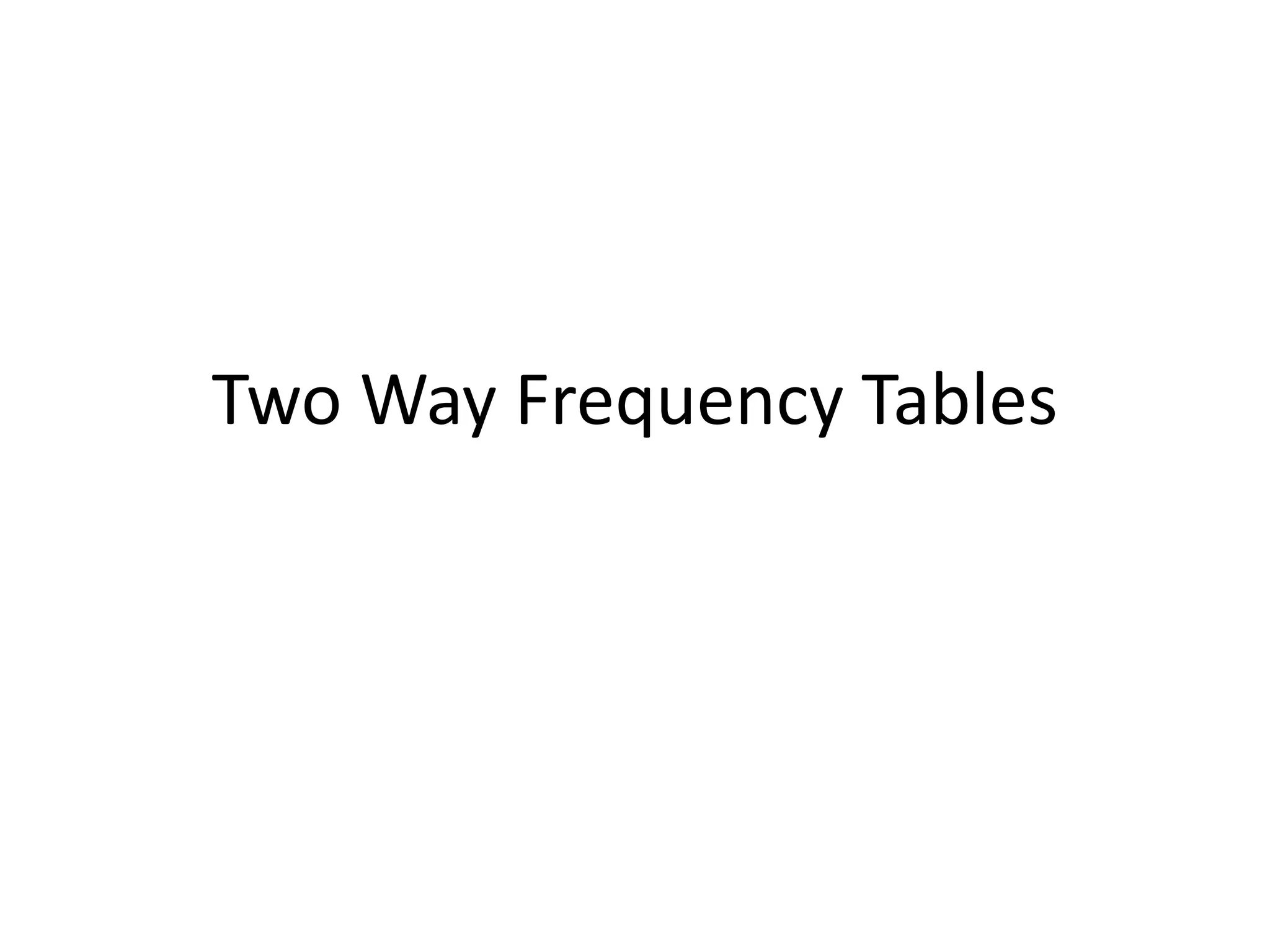 Two way frequency tables | PPTX