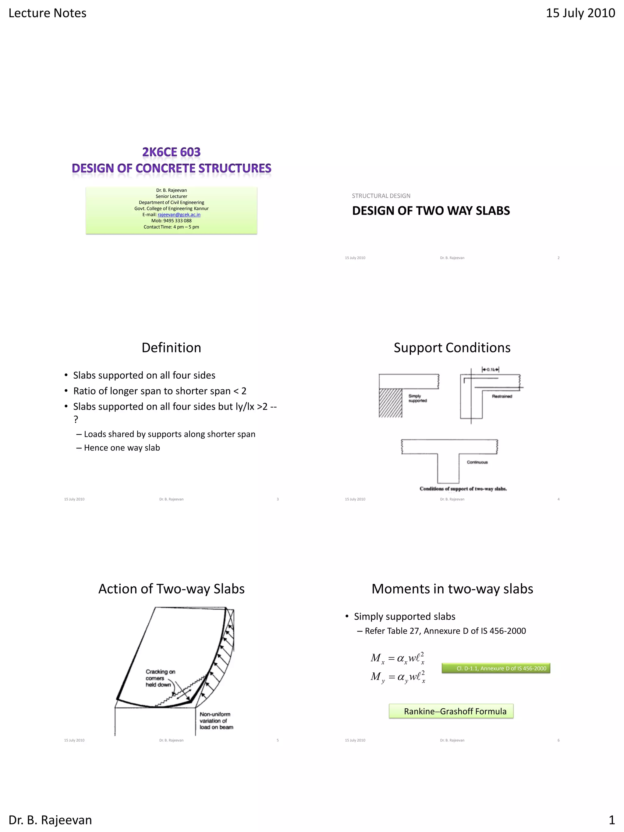 Two way slabs rajesh sir | PDF
