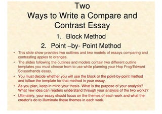 Two Ways To Write A Compare And Contrast Essay | PDF