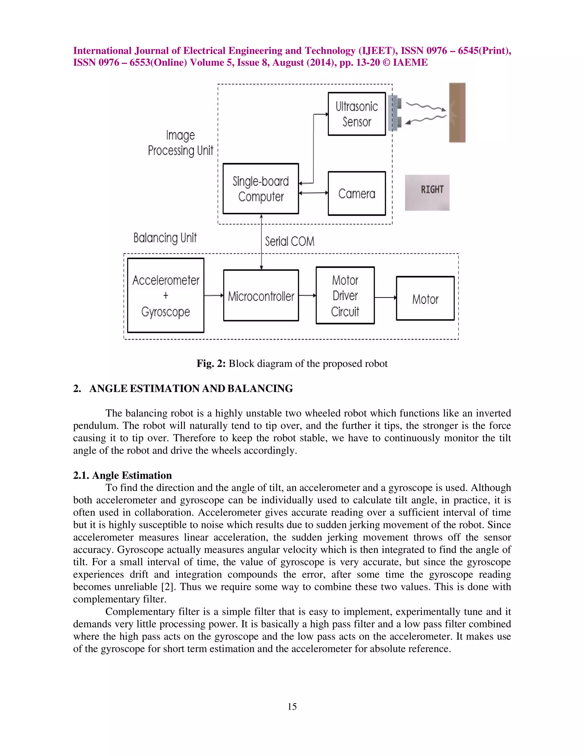 Two wheeled self balancing robot for autonomous navigation | PDF