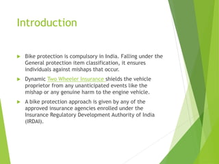 Two wheeler insurance | PPTX