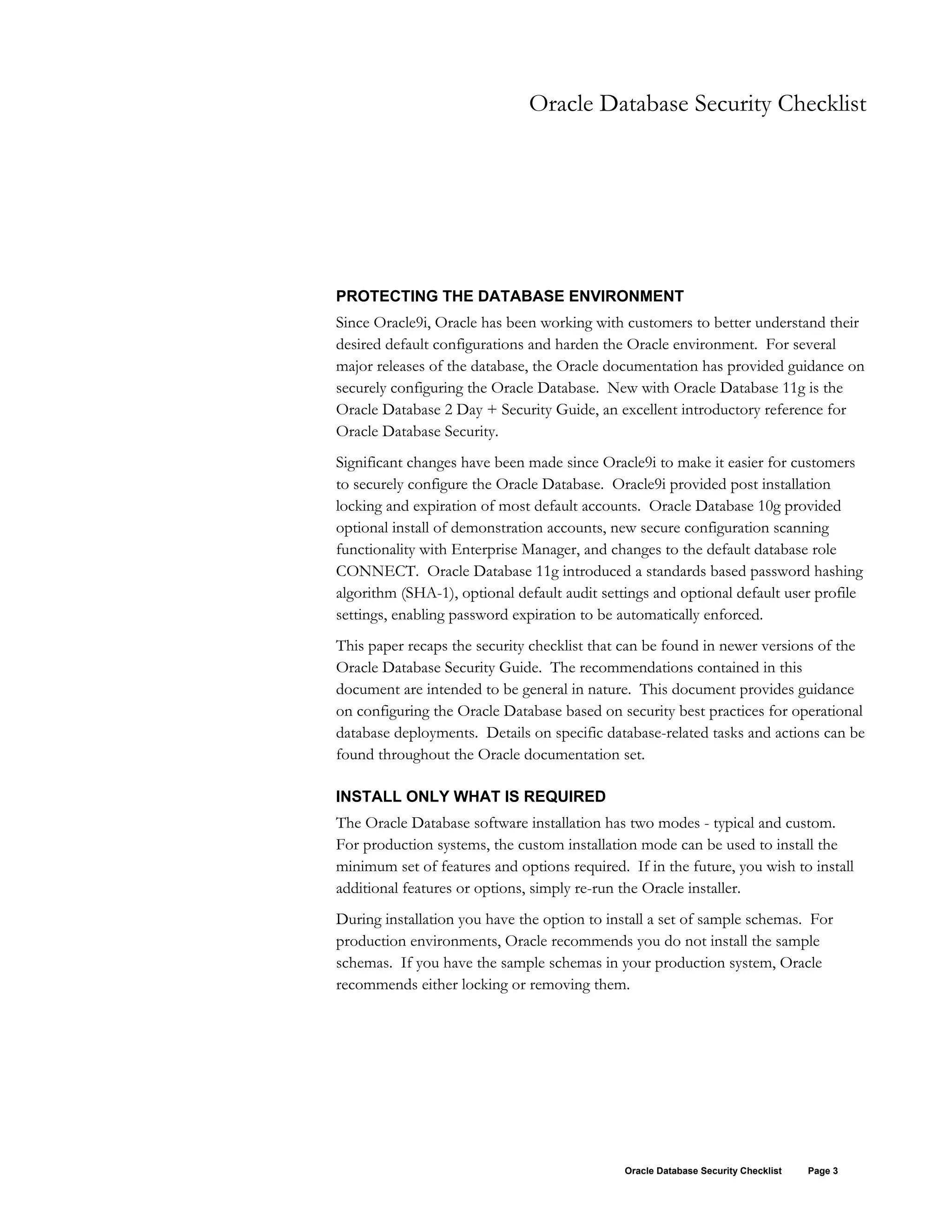 Security Checklist Database Pdf
