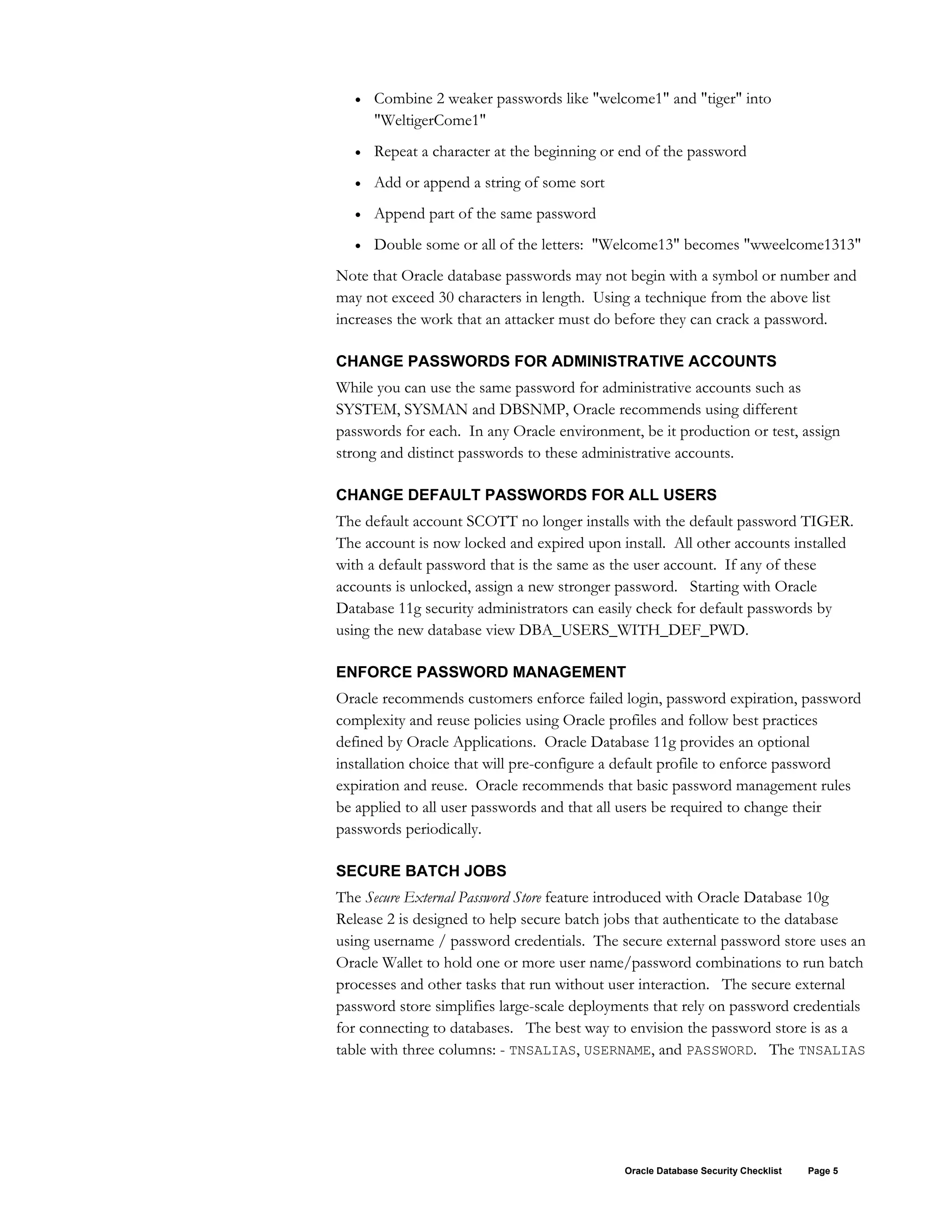 Security Checklist Database Pdf