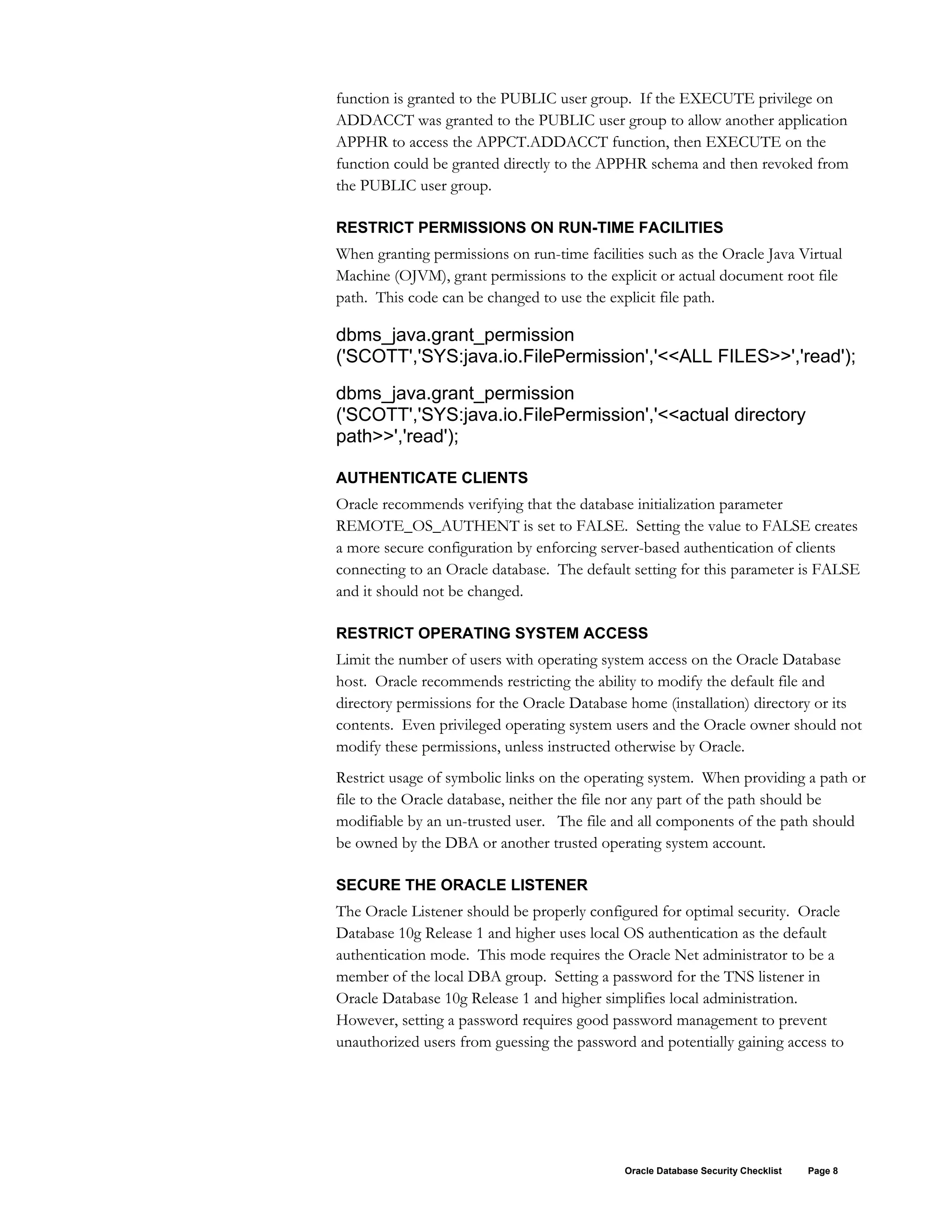 Security Checklist Database Pdf