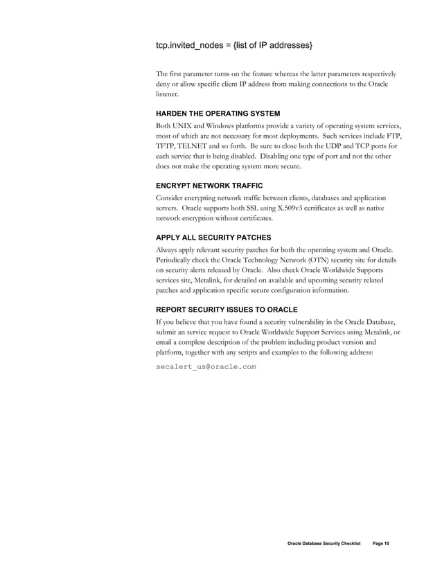 Security Checklist Database Pdf