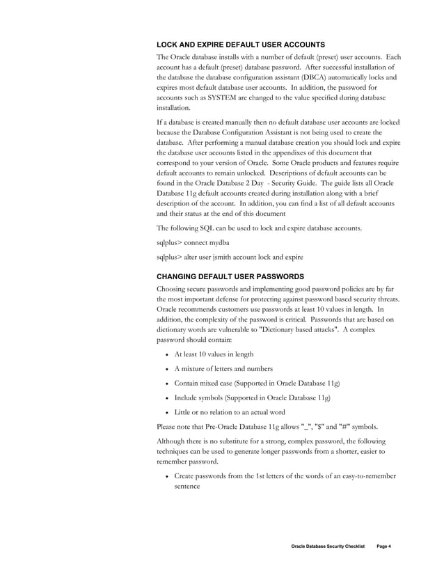 Security Checklist Database Pdf