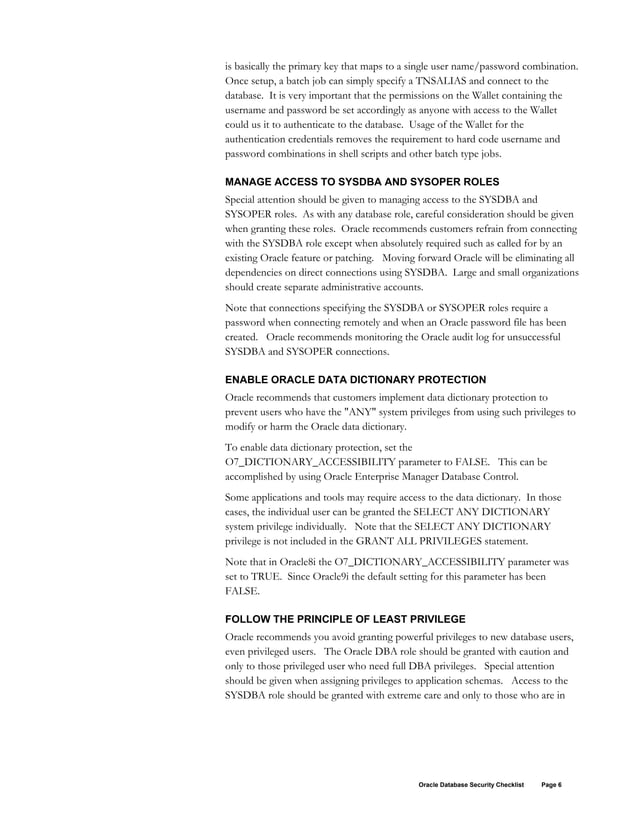 Security Checklist Database Pdf