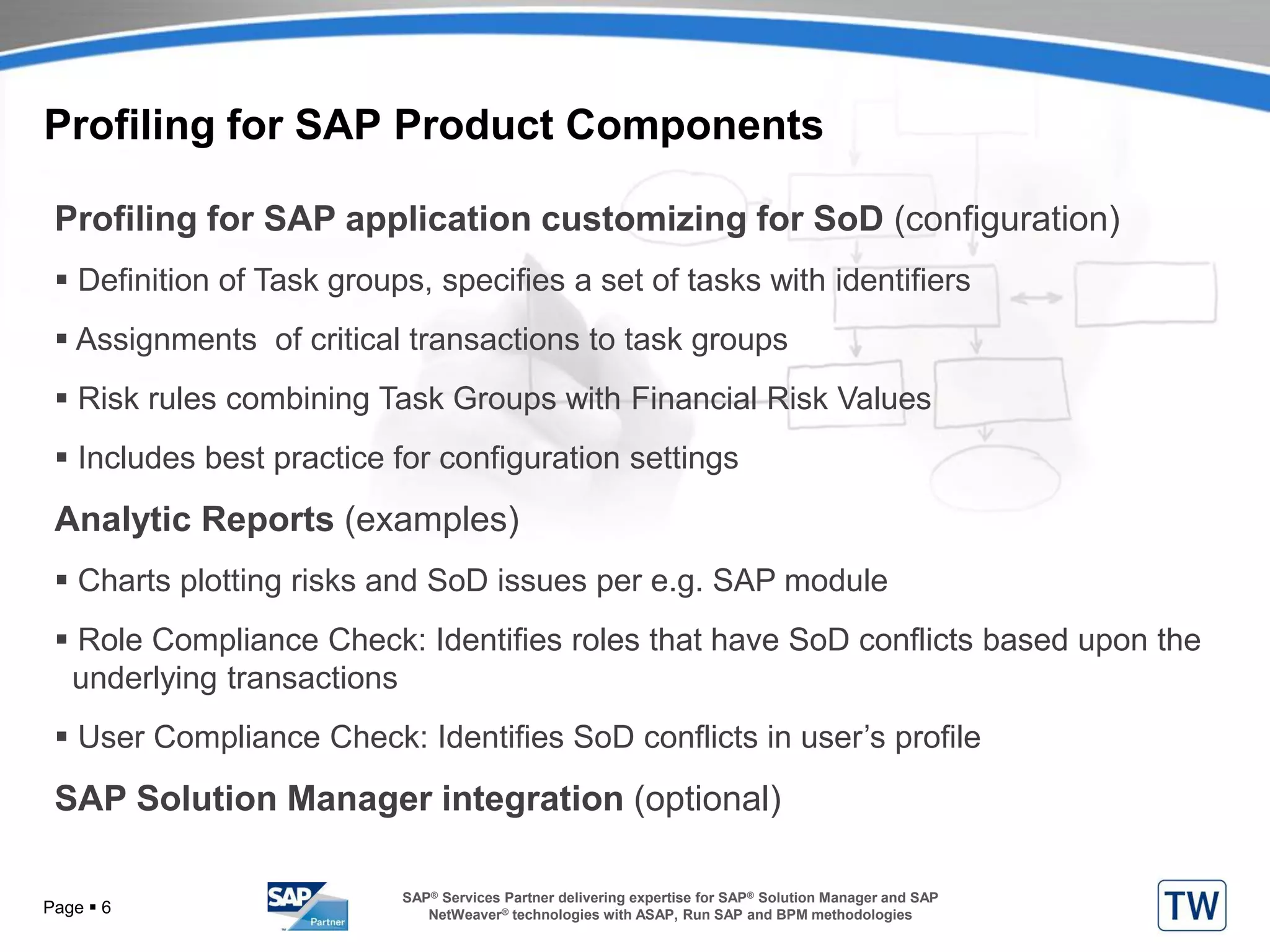 Profiling for SAP - Compliance Management, Access Control and Segregation of Duties | PDF